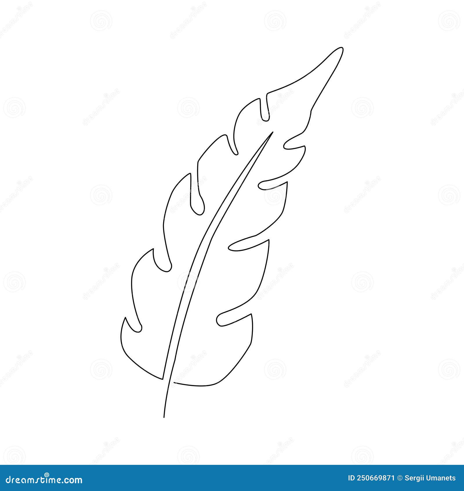 One Line Drawing Vector Leaf. Minimal Art. Stock Vector - Illustration ...