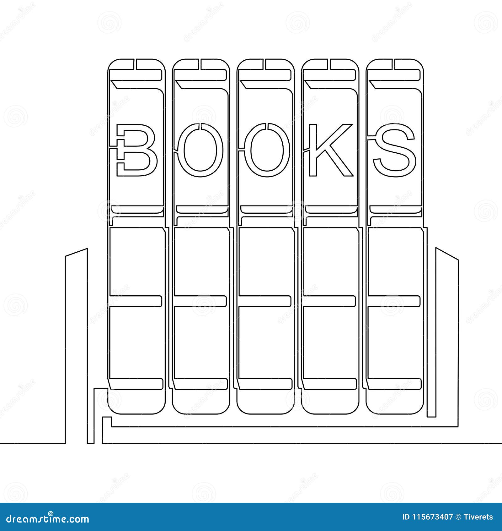 One Line Drawing Vector Object Pile of Books Stock Vector ...