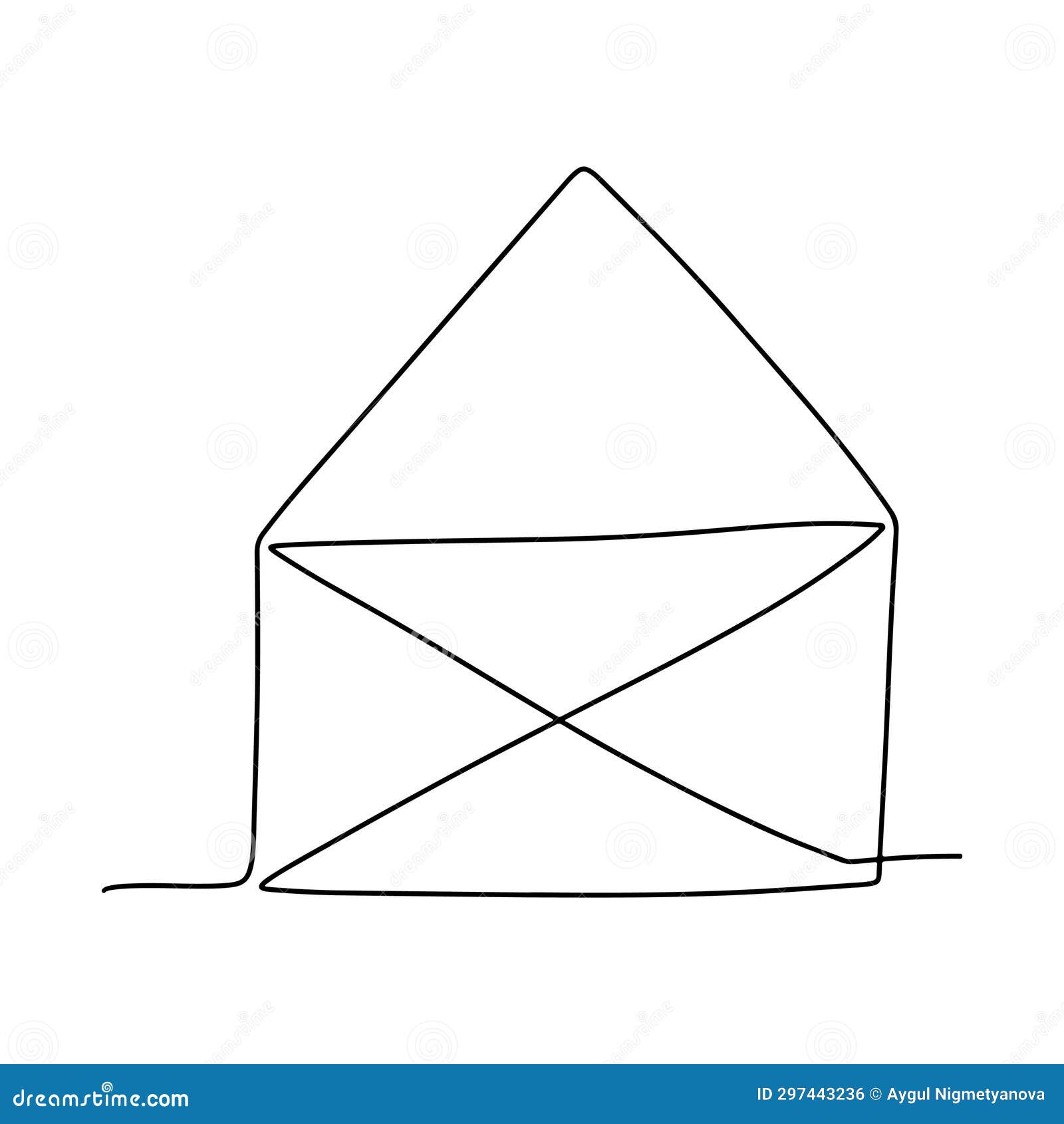 One Line Envelope. Continuous Style. Vector Illustration Isolated on ...