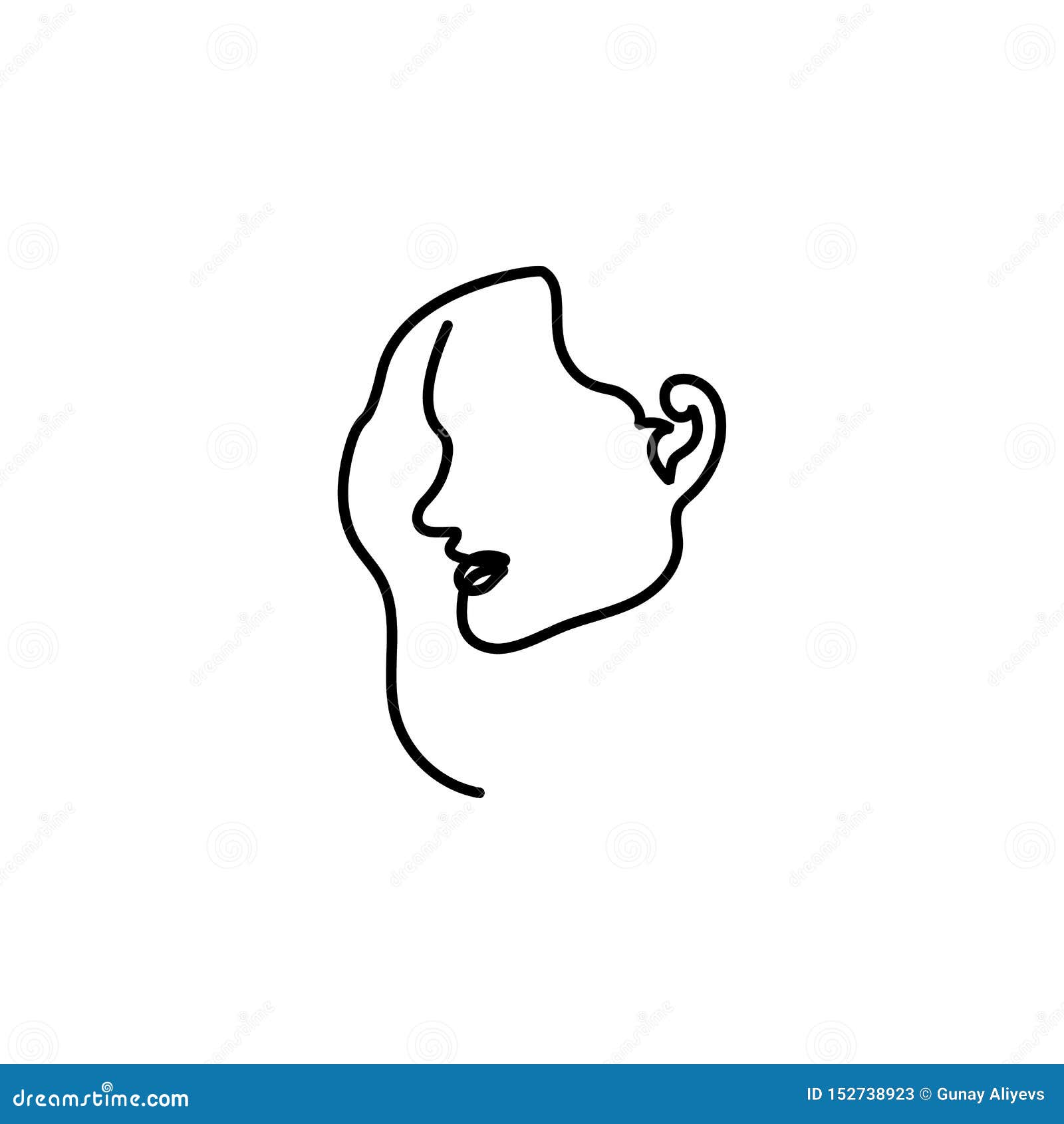One Line, Face, Woman Icon. Element of Woman in Thin One Line Icon ...