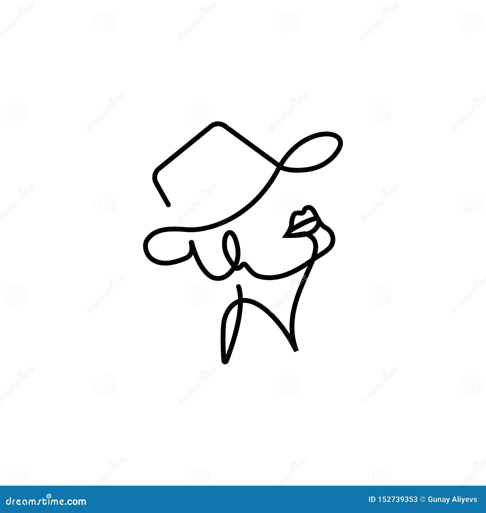 One Line, Face, Woman Icon. Element of Woman in Thin One Line Icon ...