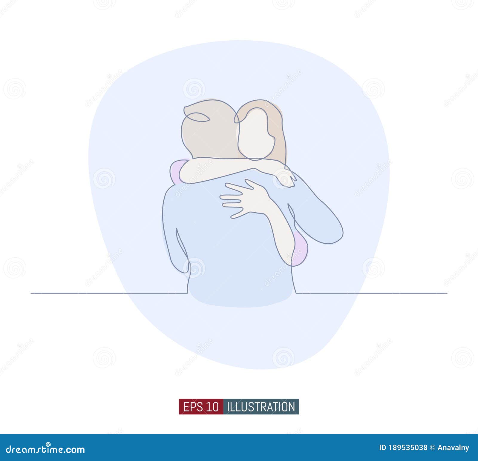 Continuous Line Drawing of Embrace. Vector Illustration. Stock Vector ...