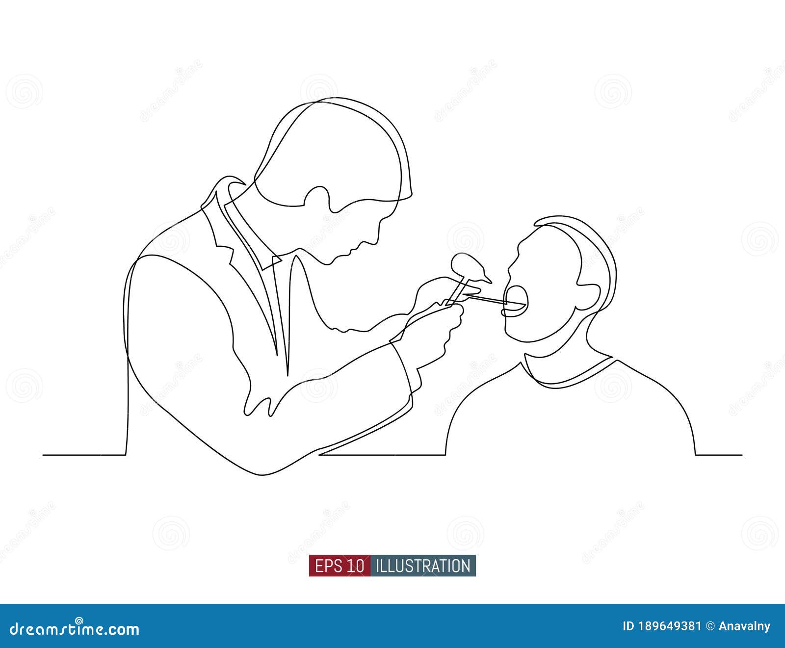 Continuous Line Drawing of Doctor and Patient. Hospital Scene. Vector ...