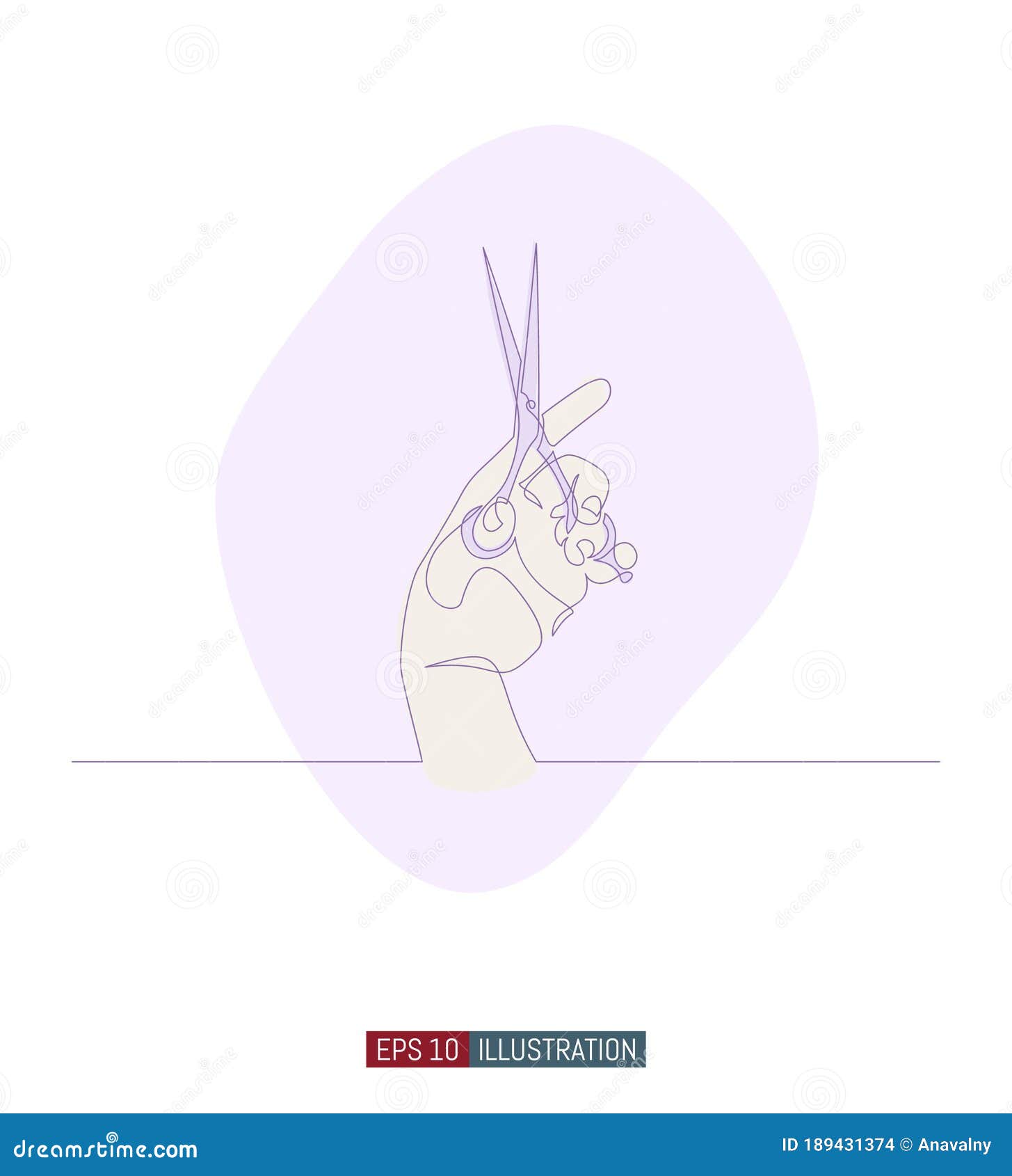 Continuous Line Drawing Of Hand Holding Scissors. Vector Illustration ...