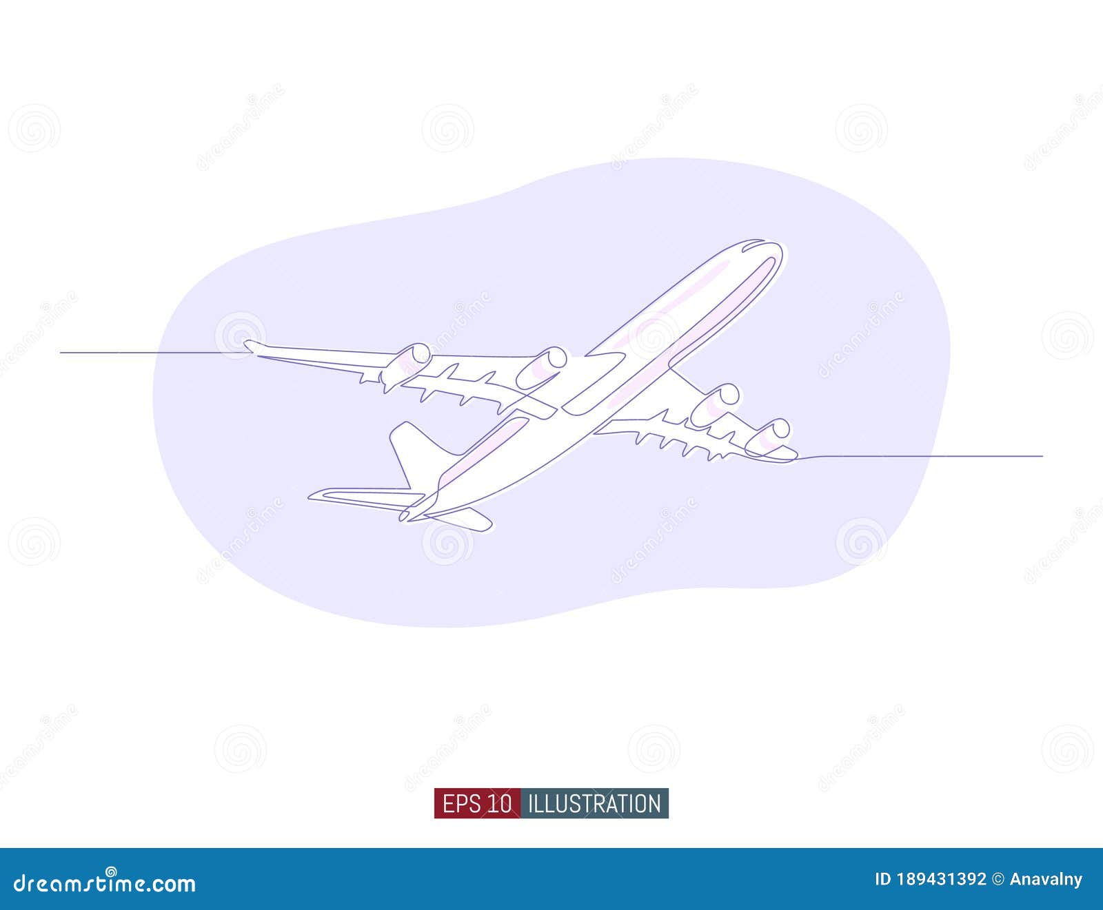 Continuous Line Drawing of Jet Plane. Vector Illustration. Stock Vector ...