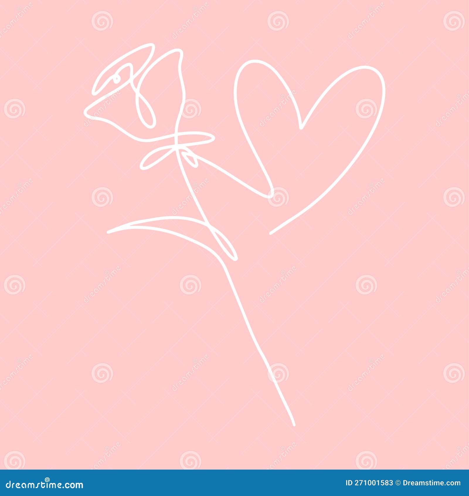 One Line Rose Design. Hand Drawn Minimalism Style Vector Illustration ...