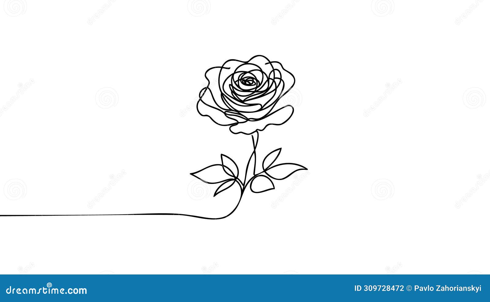 One Line Rose Design. Hand Drawn Minimalism Style Vector Illustration ...
