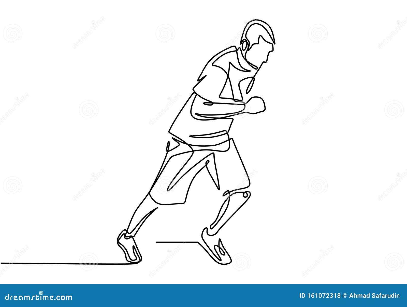 One Line Running Man Continuous Drawing Style. Vector Minimalism ...