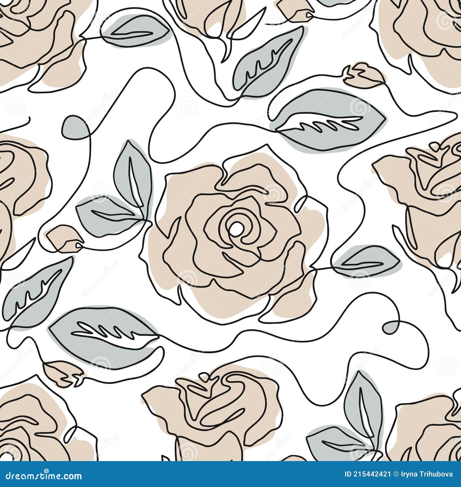 One Line Seamless Modern Pattern. Stock Vector - Illustration of ...