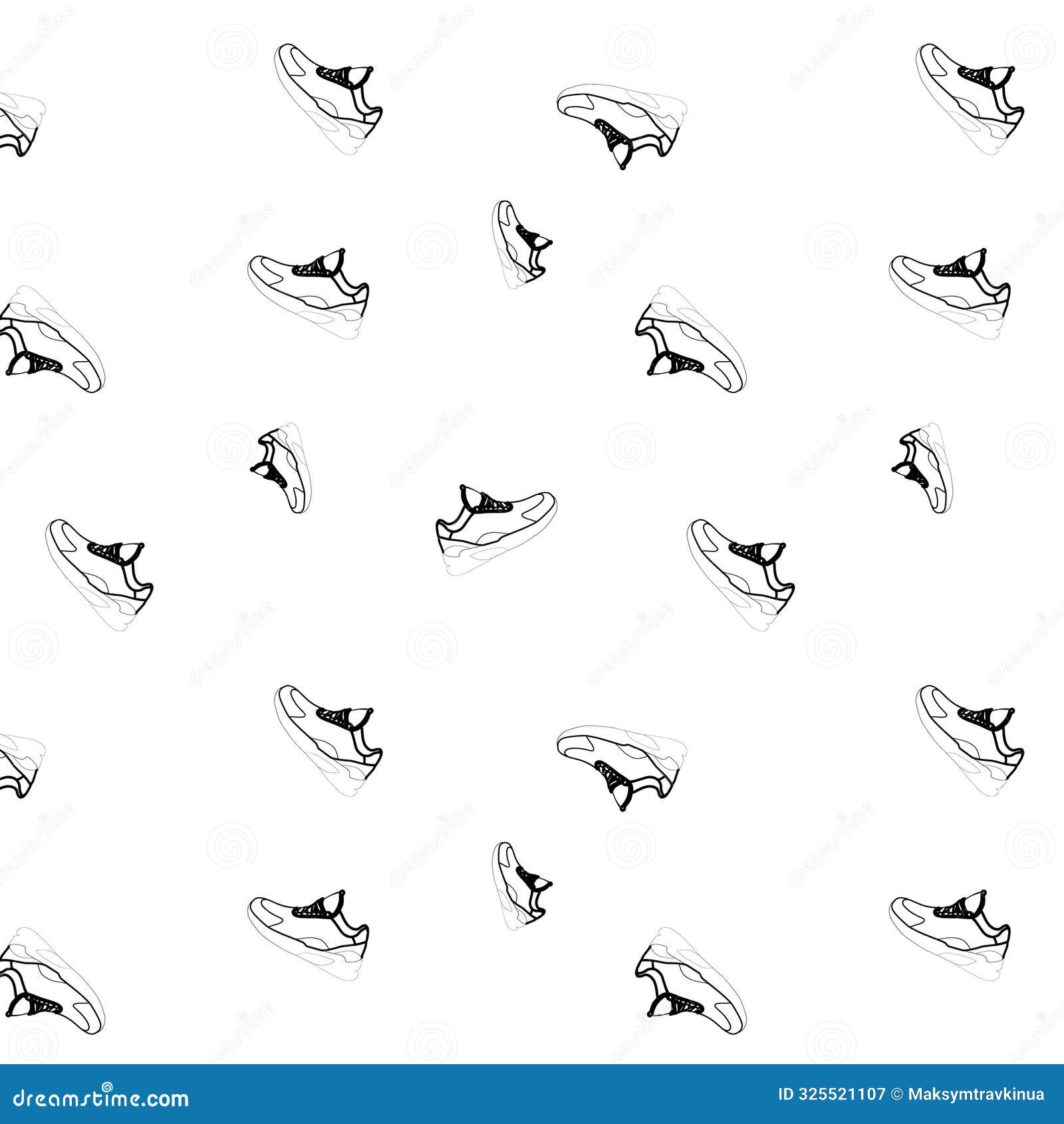 One Line Shoe Pattern. Vector Illustration Stock Illustration ...