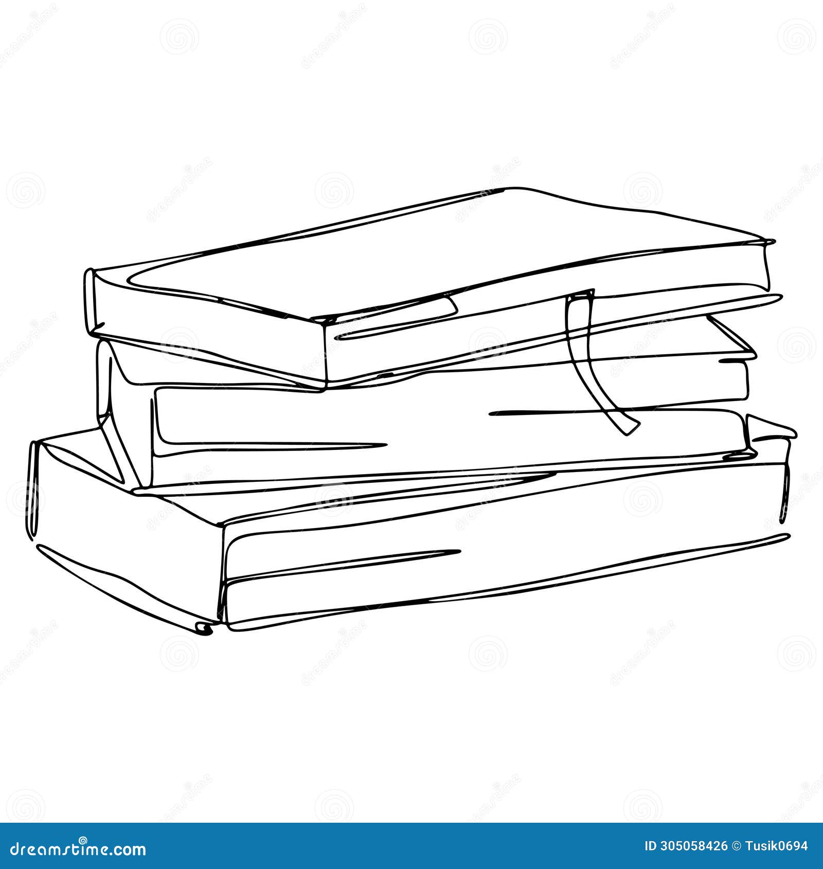 One Line Stack of Books Hand Drawn Illustration Stock Vector ...