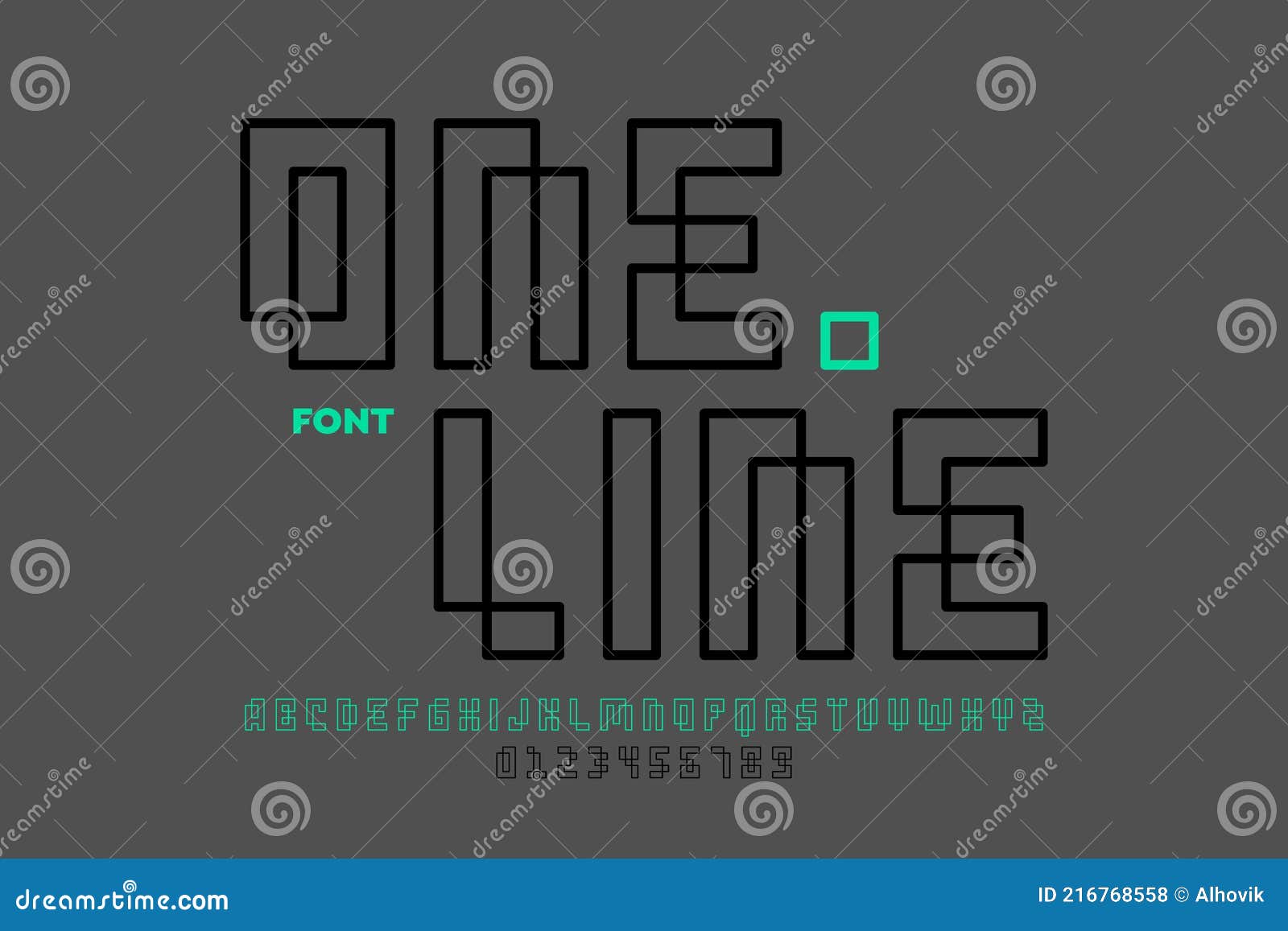 One line style font stock vector. Illustration of line - 216768558