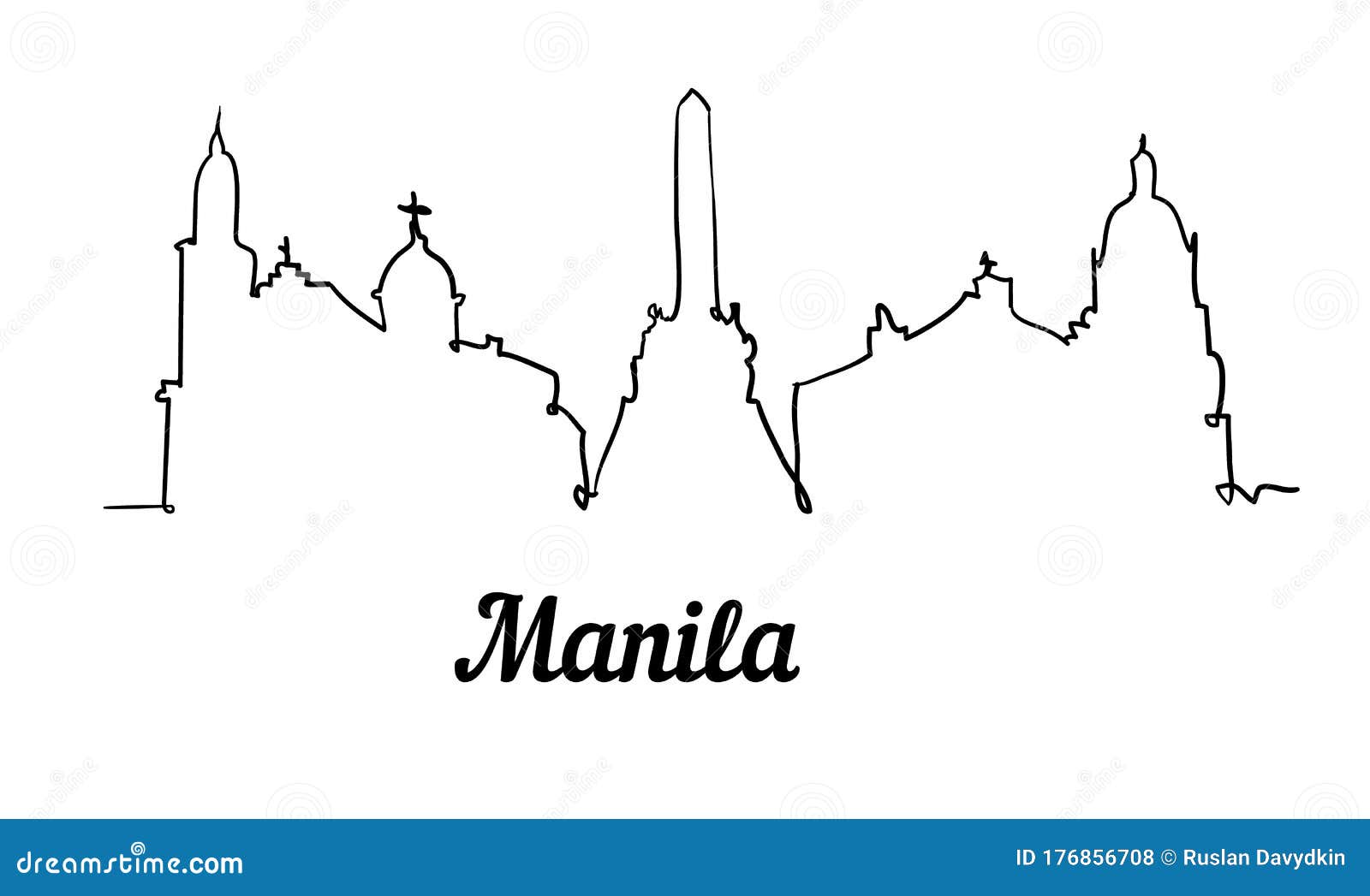 One Line Style Lille Skyline. Simple Modern Minimalistic Style Vector ...