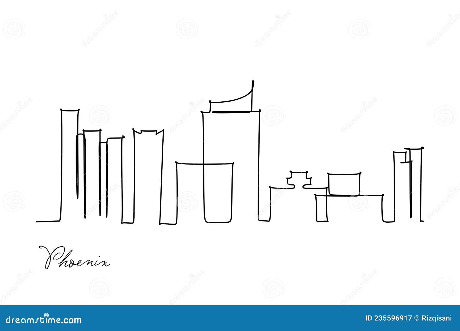 One Line Style Phoenix City Skyline. Simple Modern Minimalistic Style ...