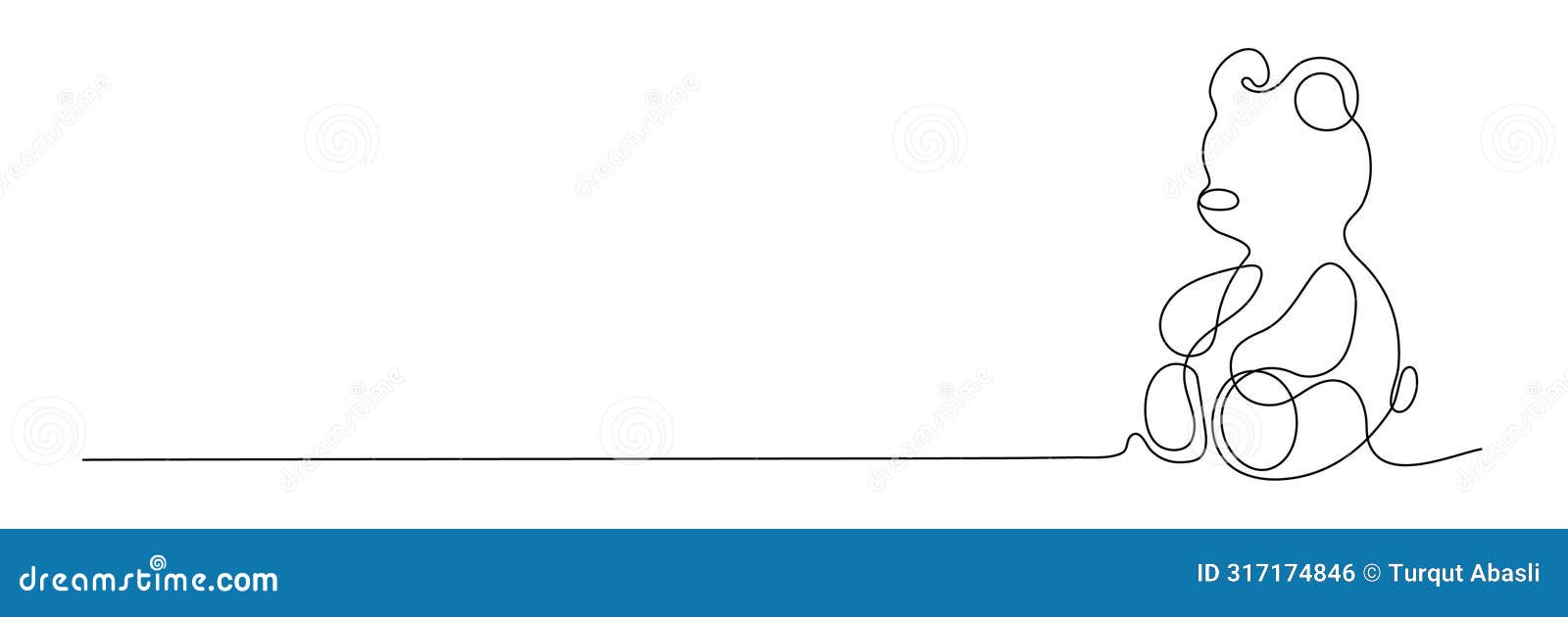 Line Teddy Bear Plush Toy Icon Isolated On White Background. Colorful ...