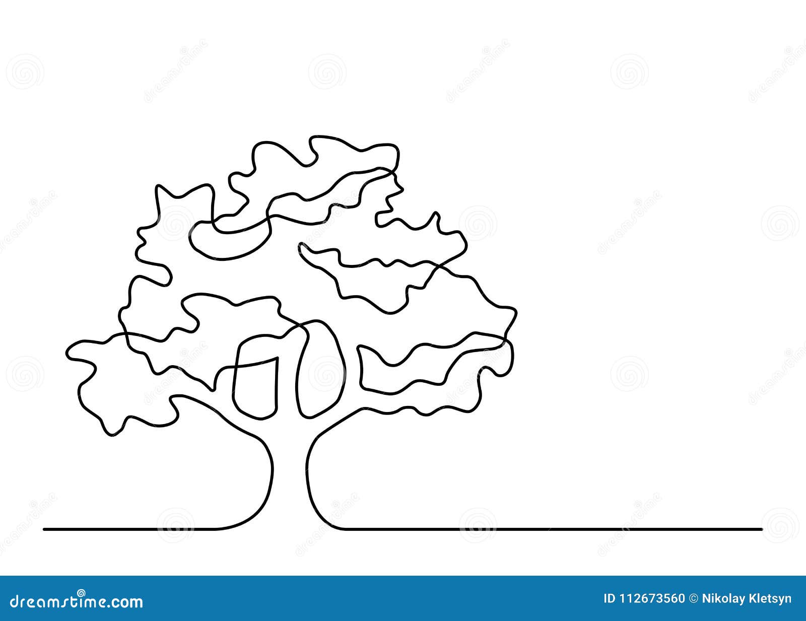 One line tree 4 stock illustration. Illustration of drawing - 112673560