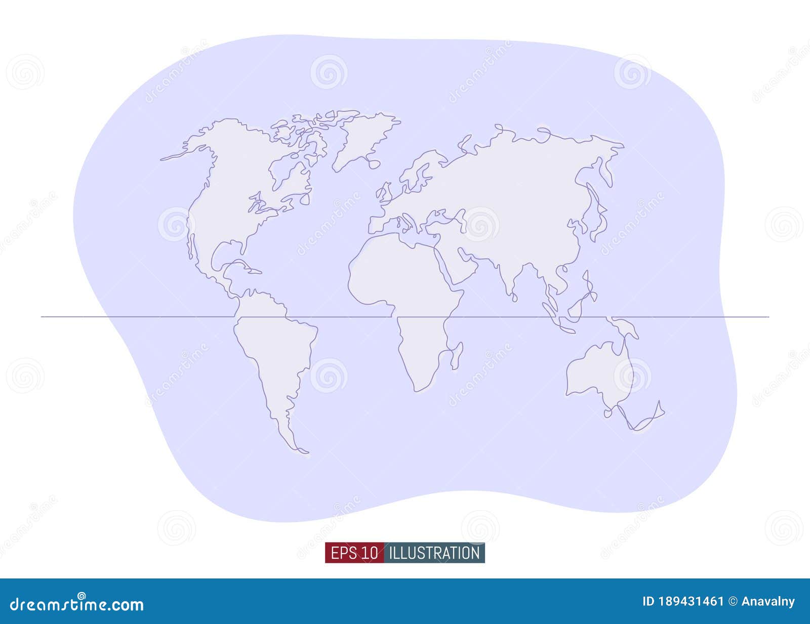 Continuous Line Drawing of World Map. Vector Illustration. Stock Vector ...