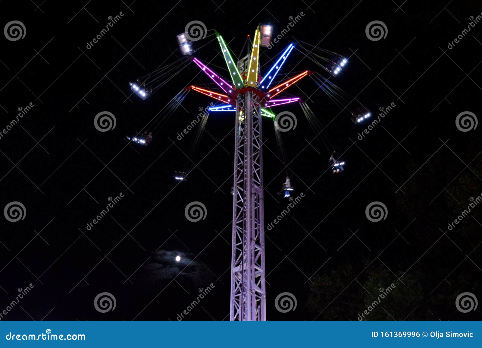 Lit slide at night stock photo. Image of color, dark - 161369996