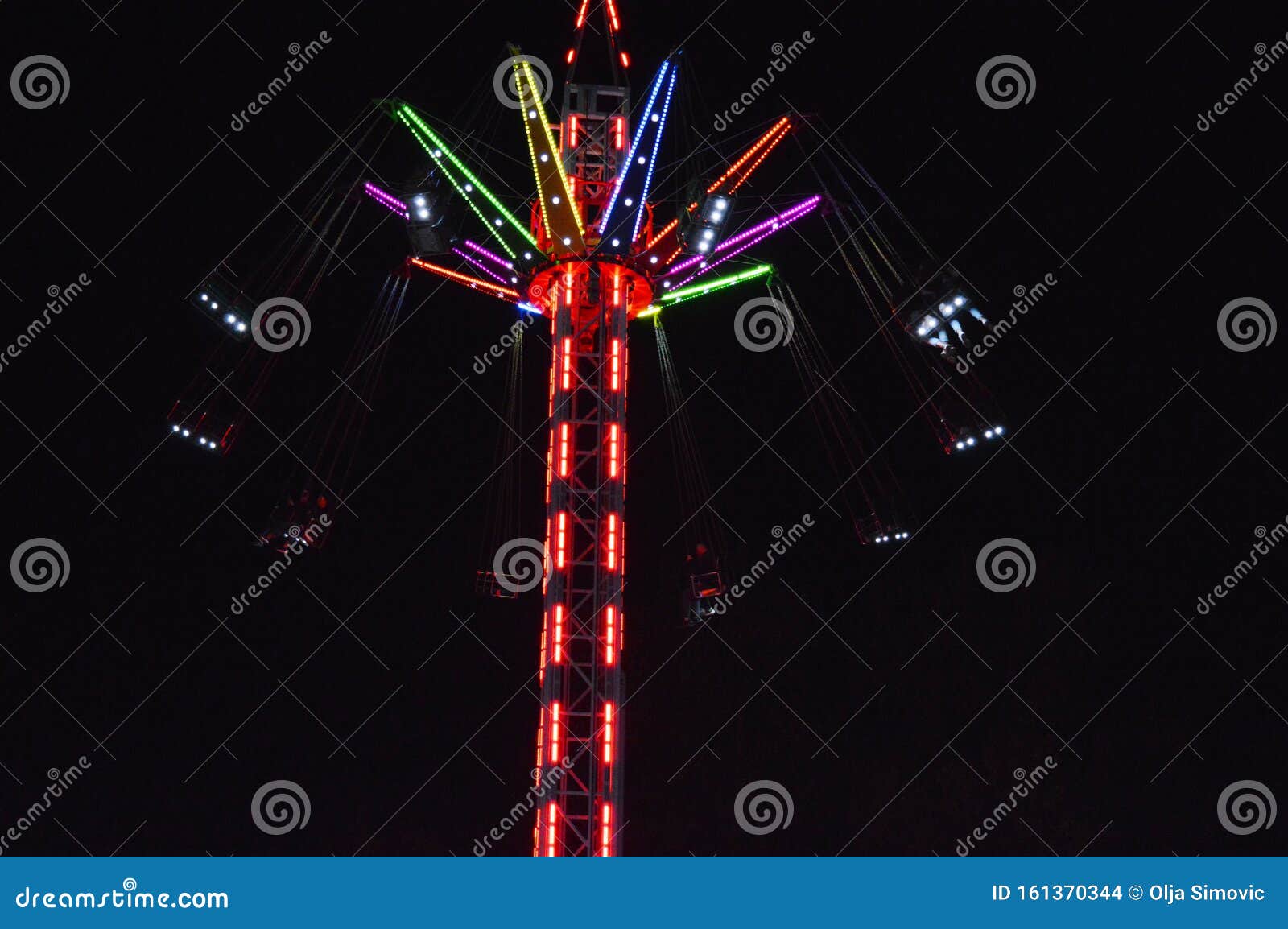 Lit slide at night stock photo. Image of colors, light - 161370344