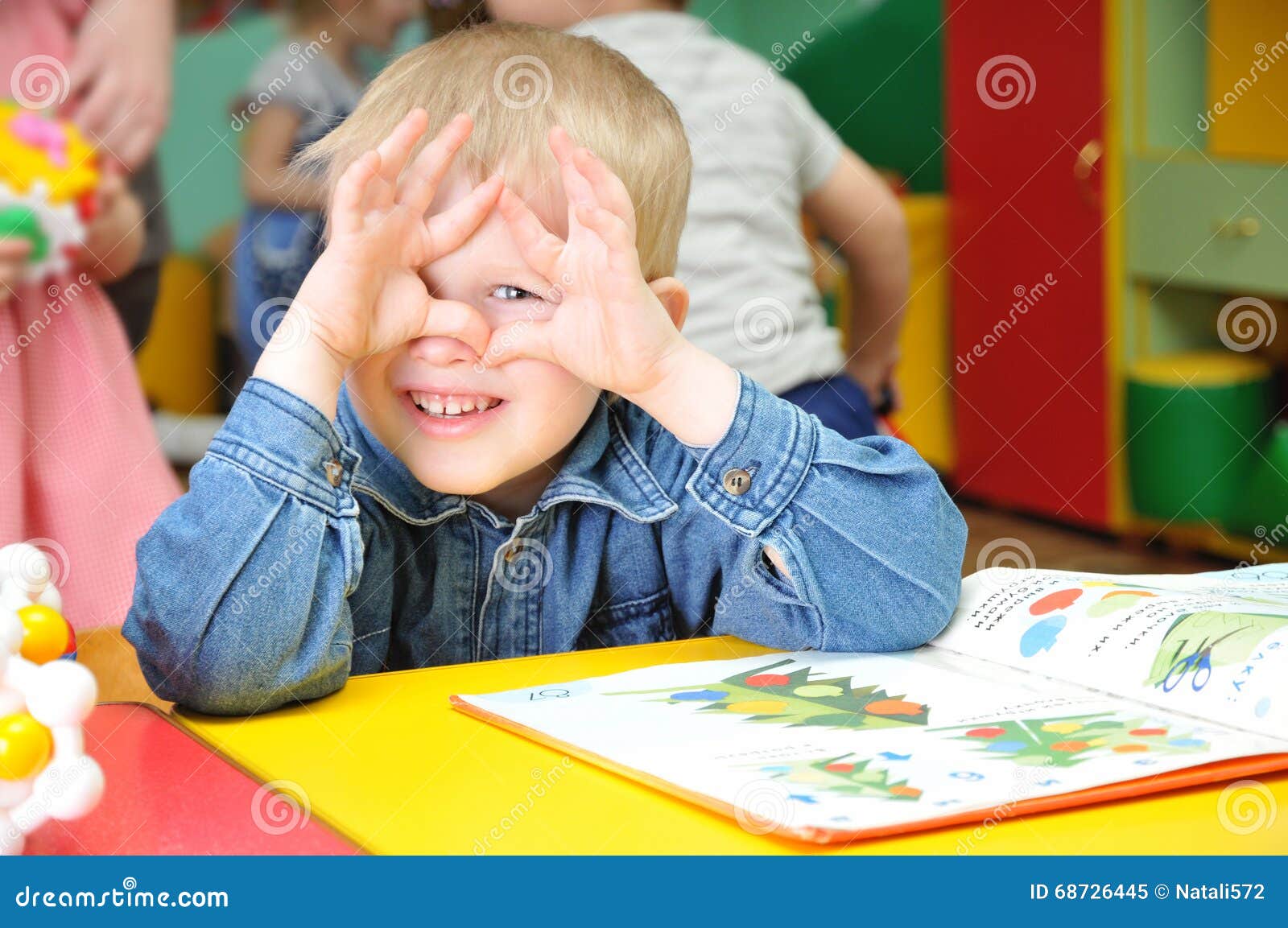 One Little Boy Looking Picture Book. Stock Image - Image of baby, face ...