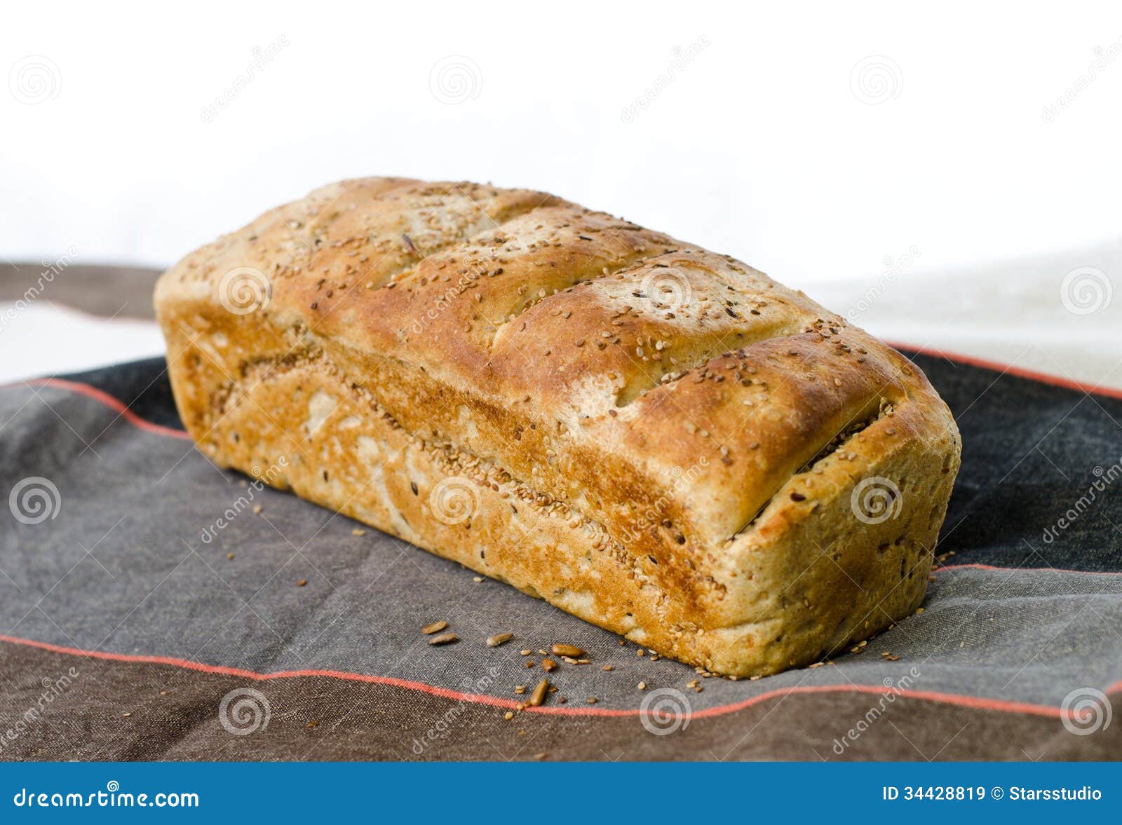 One Loaf of Bread on Tablecloth Stock Image - Image of cloth, gourmet ...