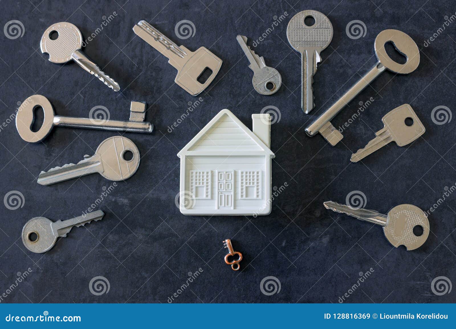 One Lock and Many Keys. Concept of Choice, Variety of Solutions Stock ...