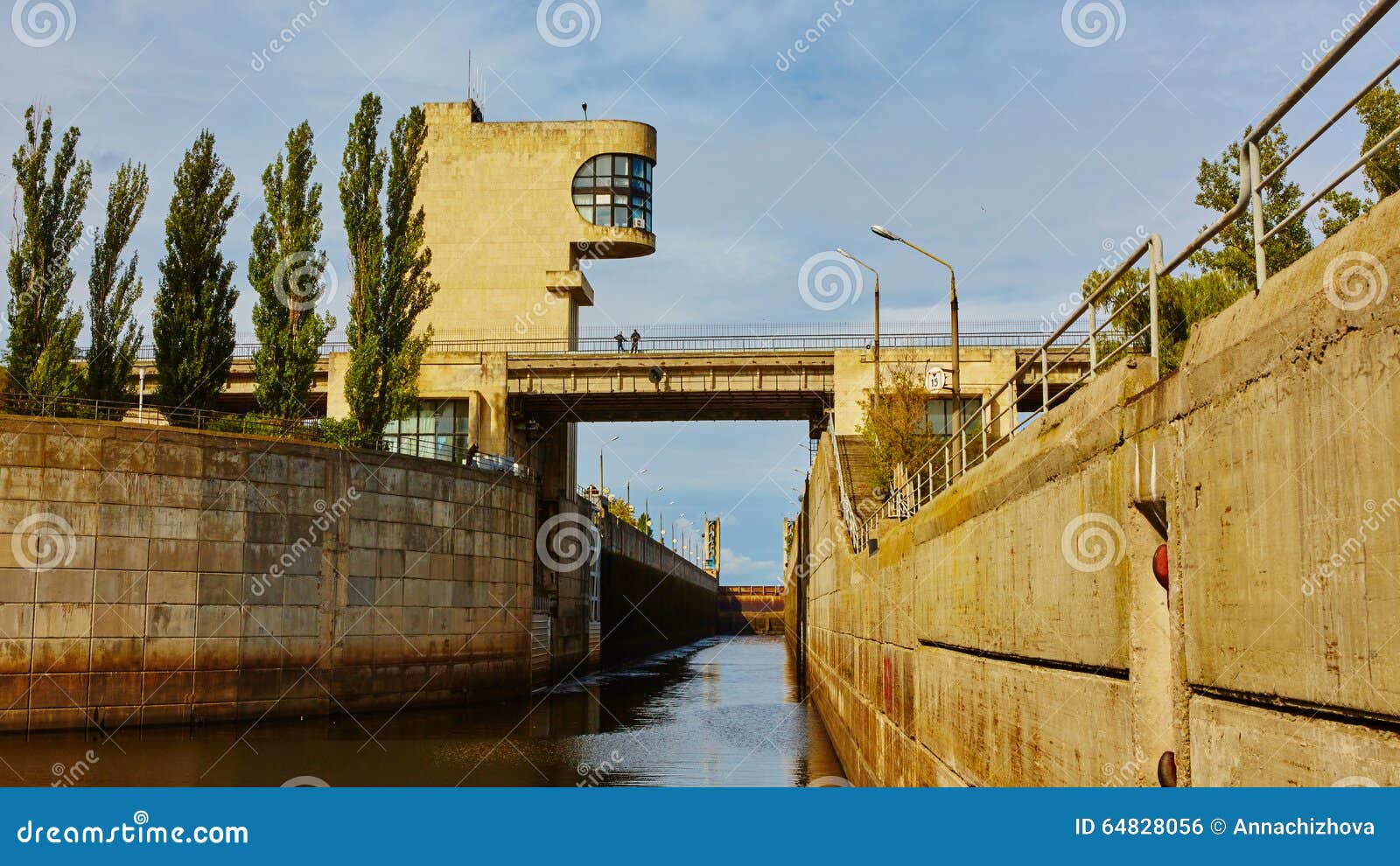 One of the Locks on Navigable River Stock Photo - Image of history ...