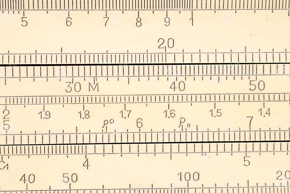 One Logarithmic Ruler, Macro, Top View. Stock Image - Image of paper ...