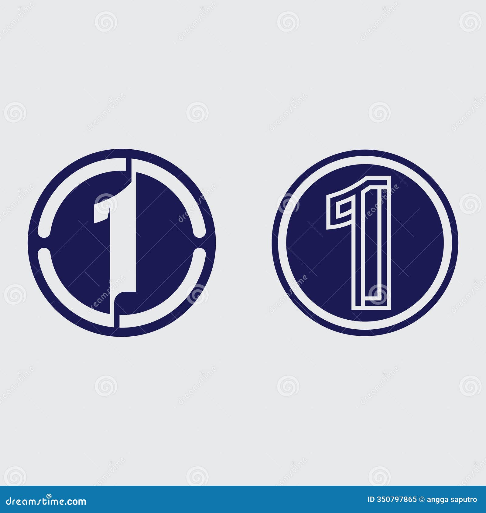 One Logo Design and Number One Design Graphic Illustration Stock ...