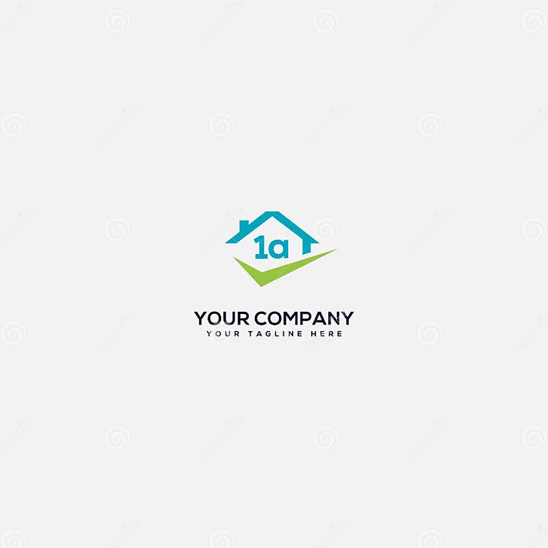A One 1 Logo Design, Simple Check List a One Logo Home Stock Vector ...