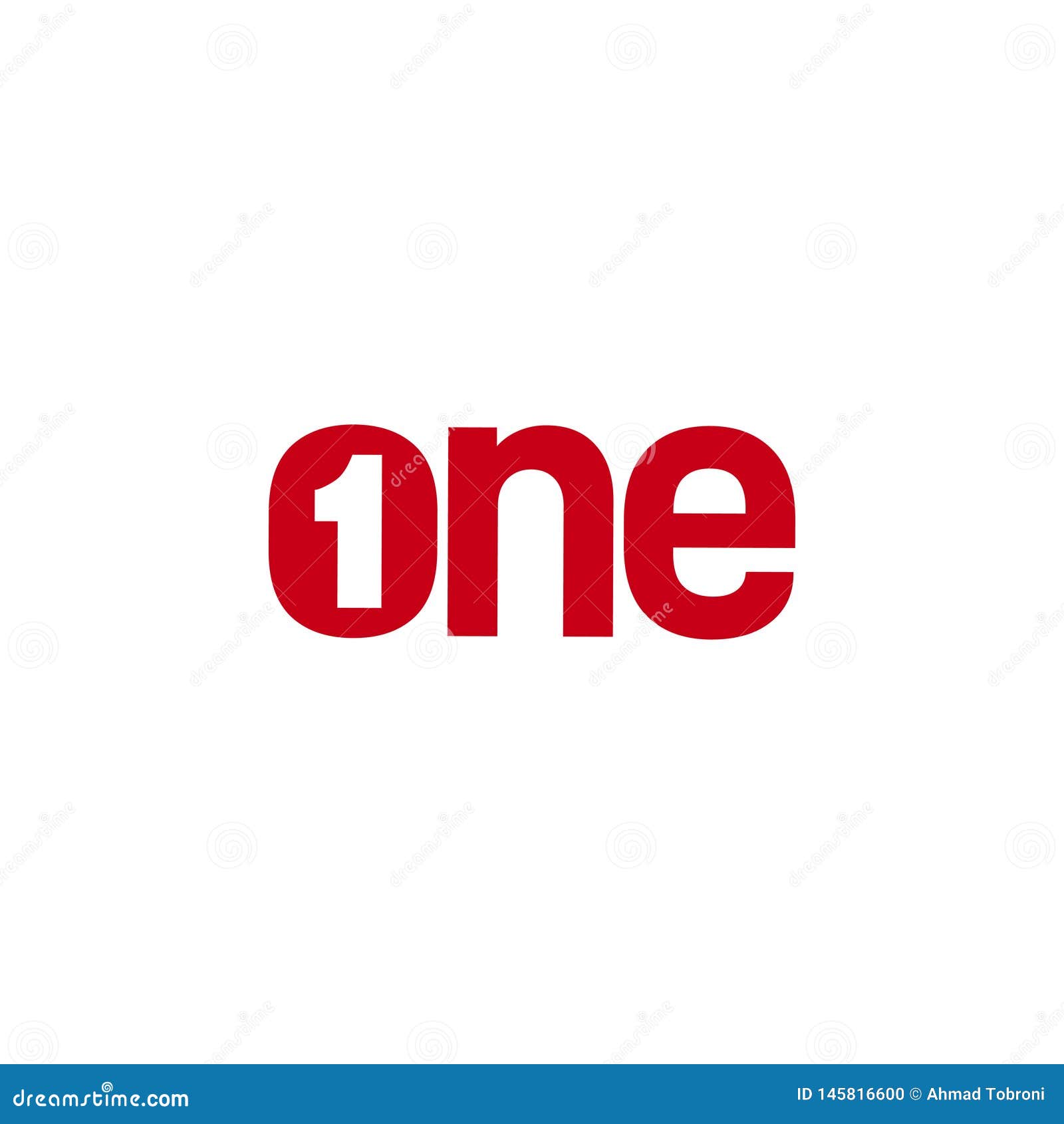 One Logo Design Vector Template Illustration Stock Vector ...