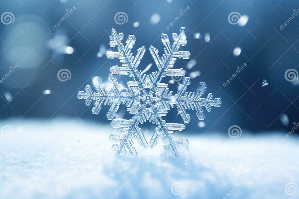 One Lone Snowflake Separating Itself from a Flurry Stock Image - Image ...