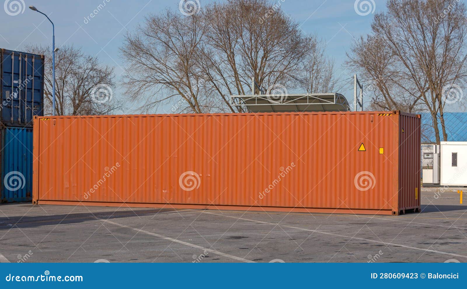 Long Shipping Container stock image. Image of transportation - 280609423