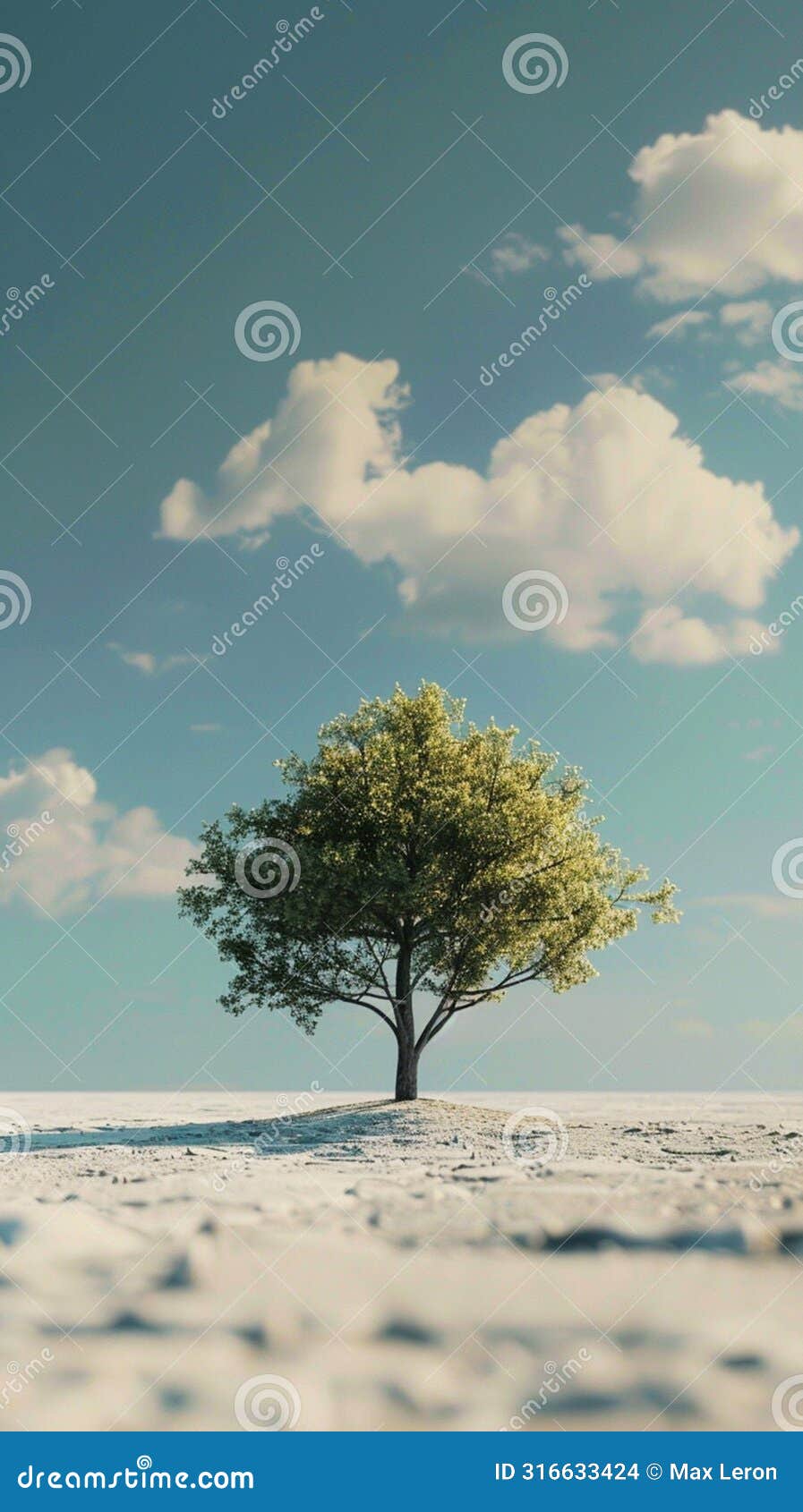 One Long Tree on Plain Realistic Stock Illustration - Illustration of ...