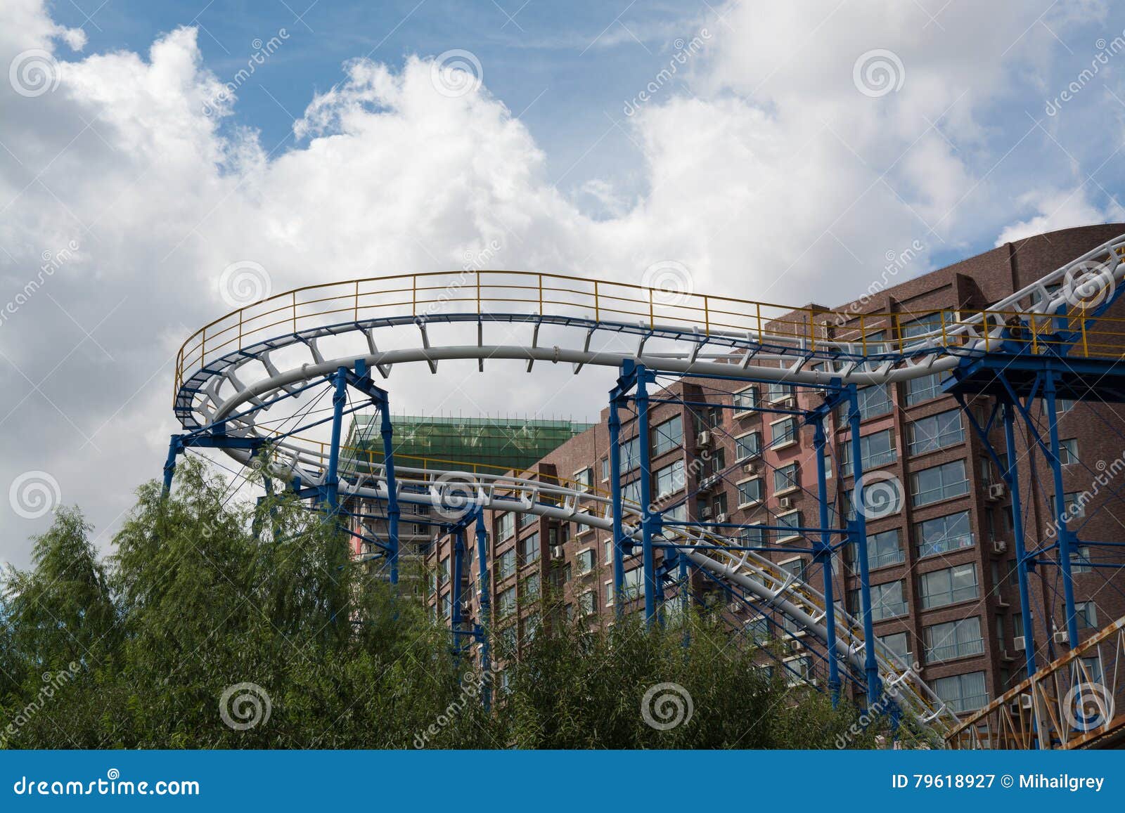 One Loop of the Roller-coaster Stock Image - Image of overhead, bottom ...