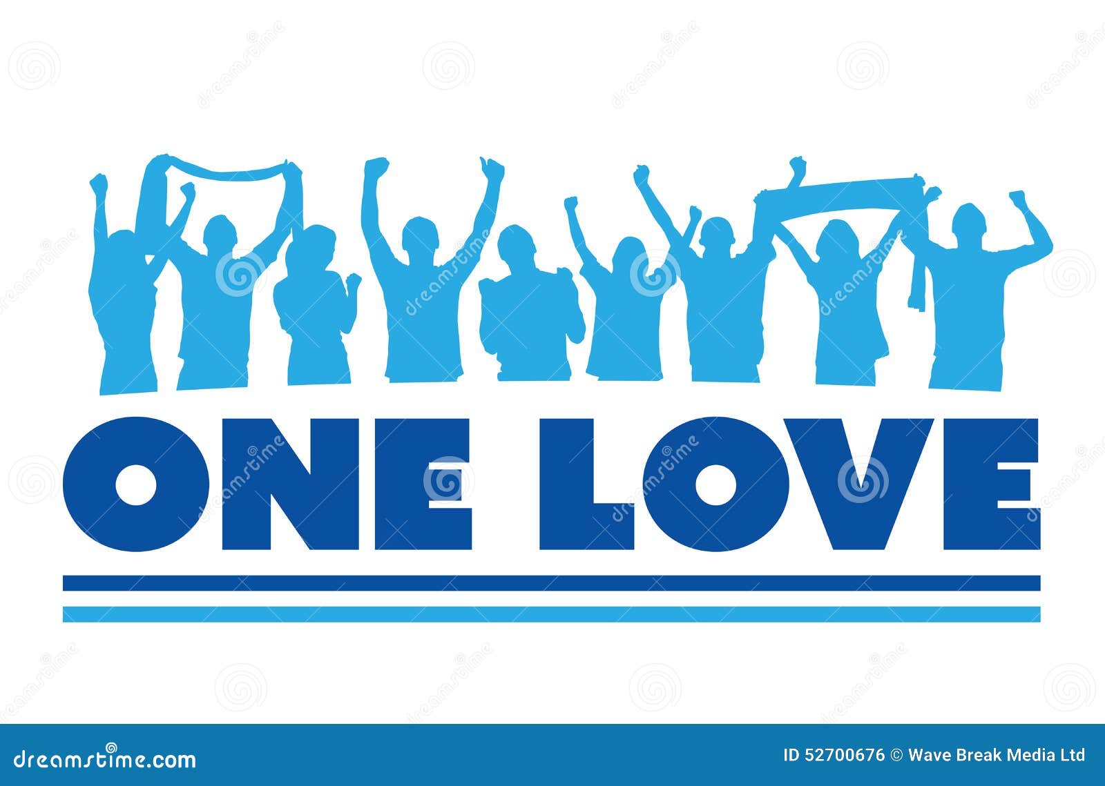 One Love with Cheering Crowd Vector Stock Vector - Illustration of ...