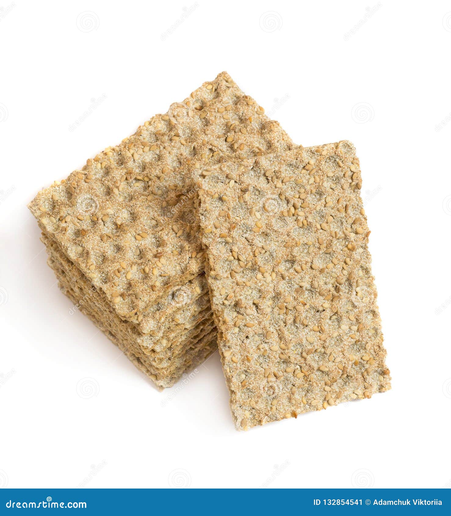 Main Crispbread Against the Background of Stack of Crispbread with ...