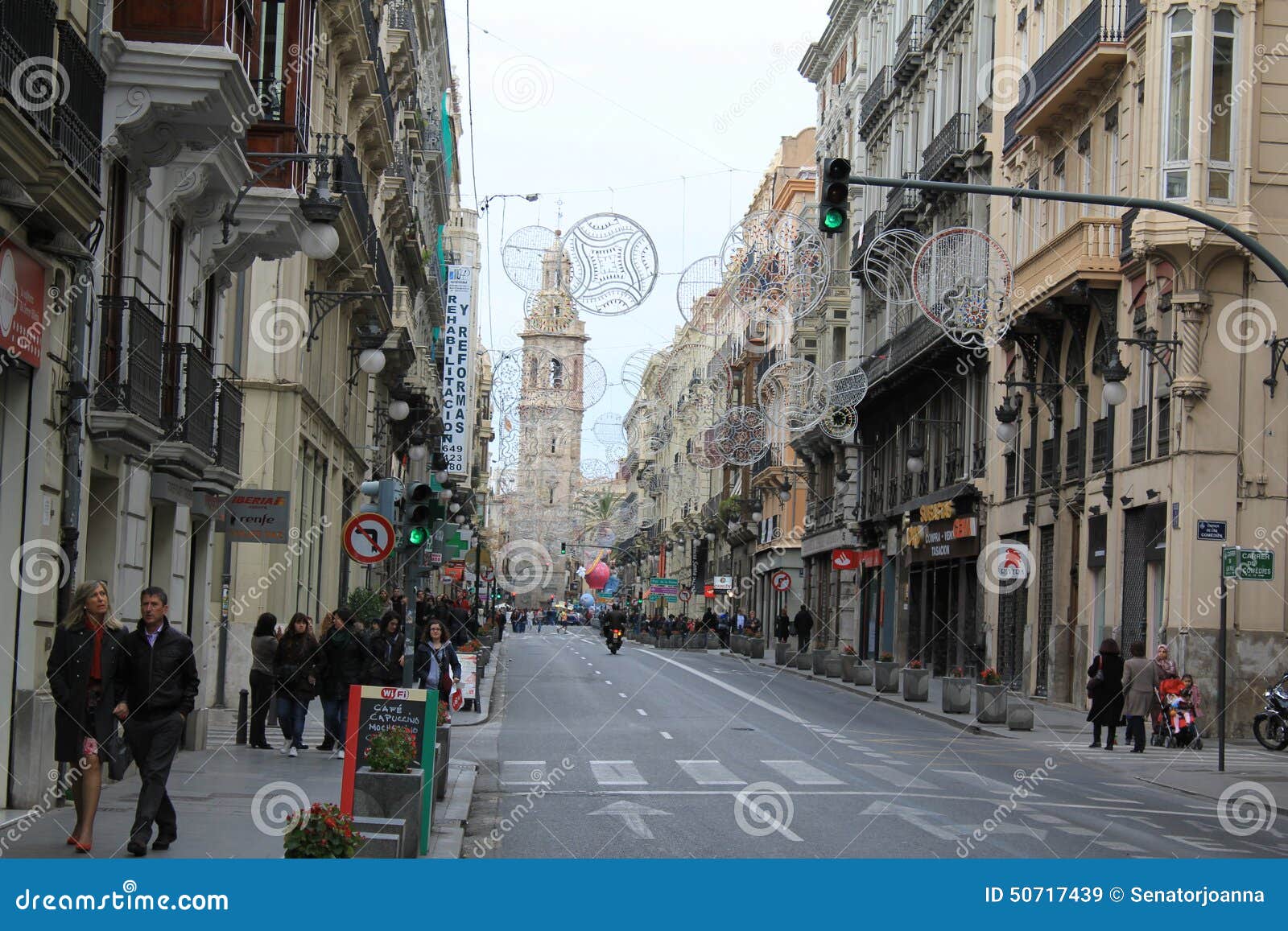 One of the Main Street in Valencia Editorial Stock Image - Image of ...