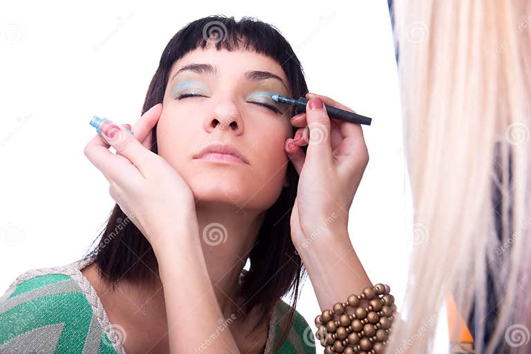 One makeup section stock photo. Image of girls, eyelashes - 11765714