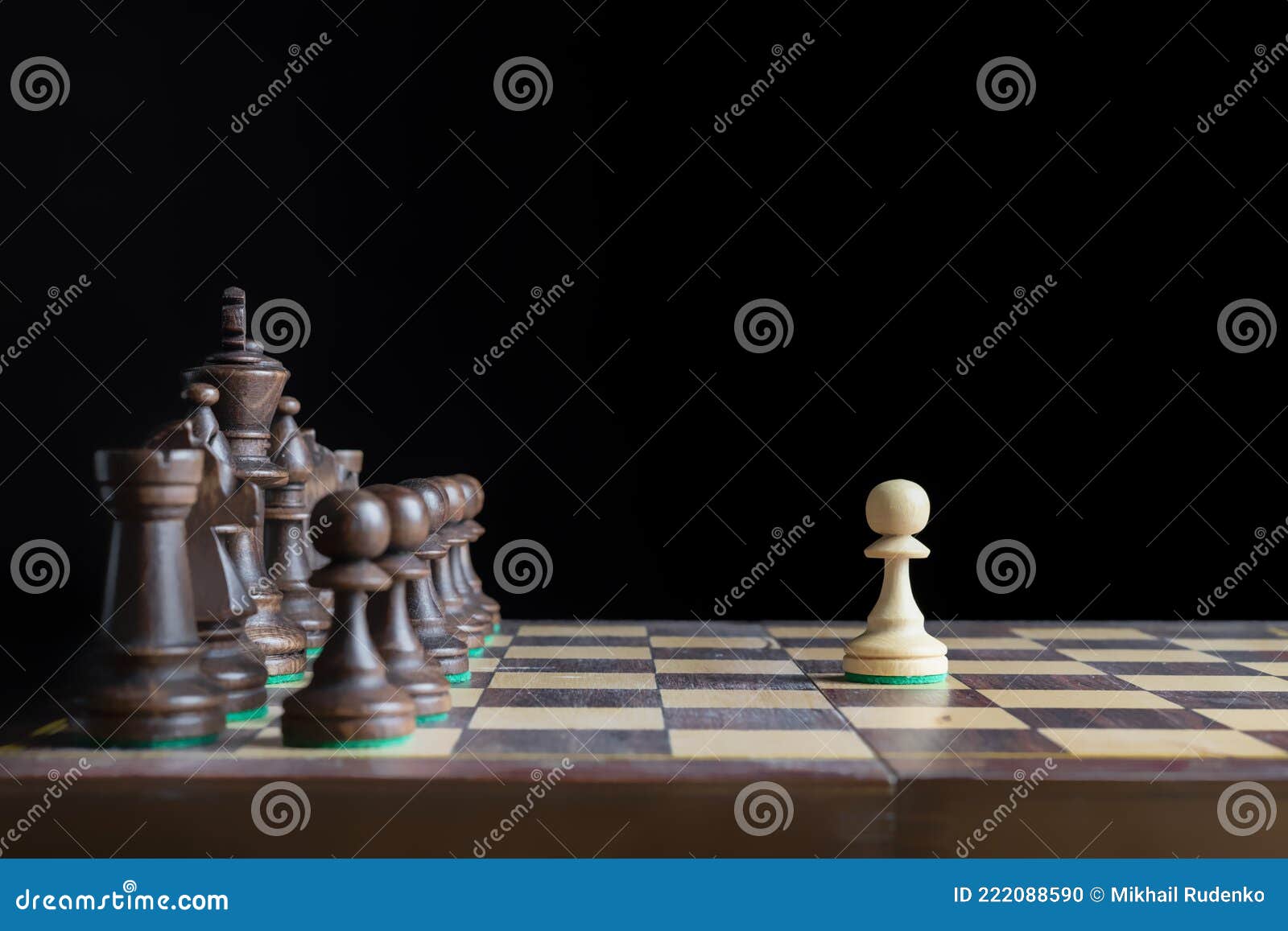 One Man Army Chess Concept, First Move with Pawn B Stock Photo - Image ...