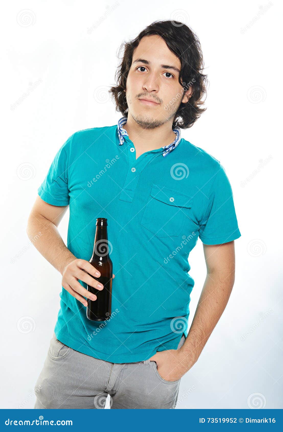 One man with beer bottle stock photo. Image of adult - 73519952