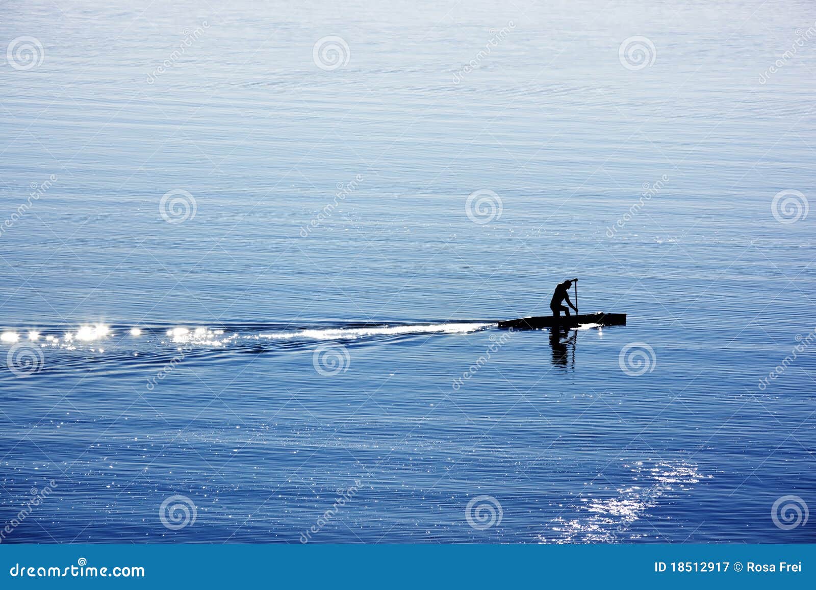 One man with canoe on lake stock image. Image of practicing - 18512917