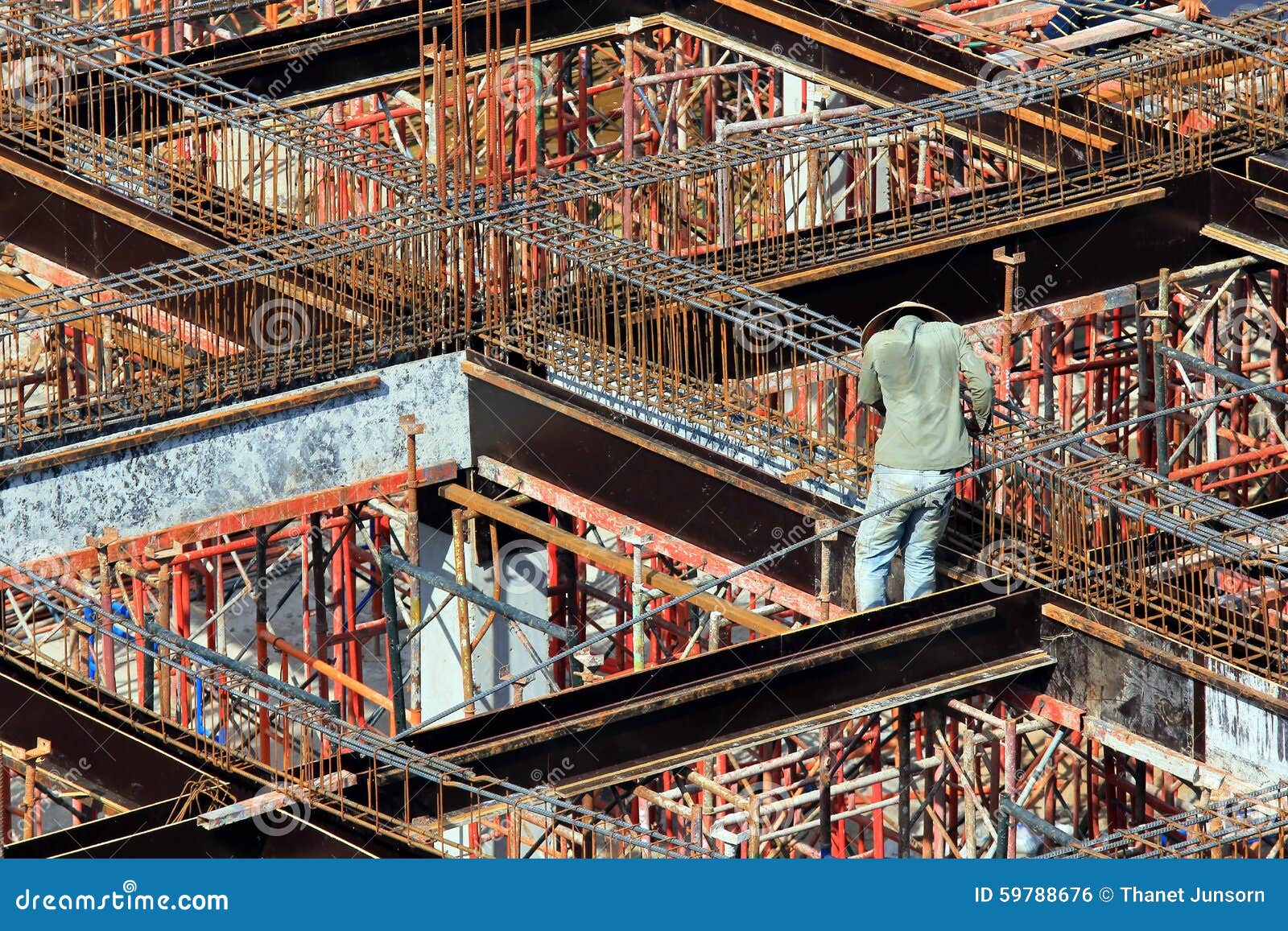 One Man Construction Worker Stock Photo - Image of alone, diagonal ...