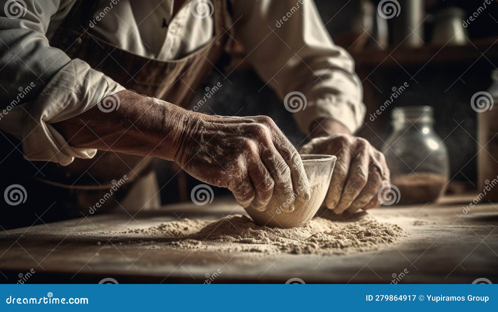 One Man, Crafting Pottery with Skill and Creativity Indoors Generated ...