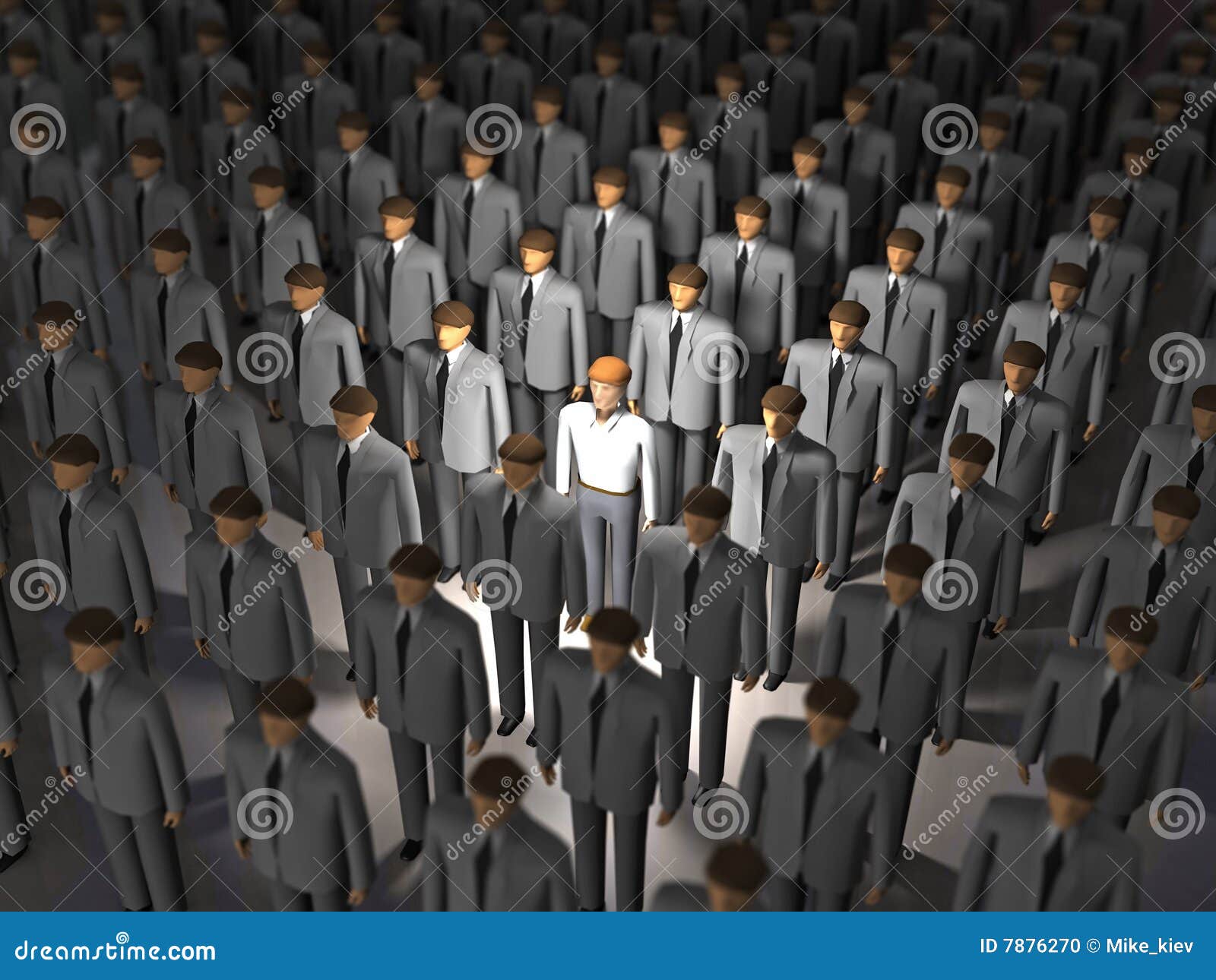 One Man of Genius from Crowd Stock Illustration - Illustration of ...