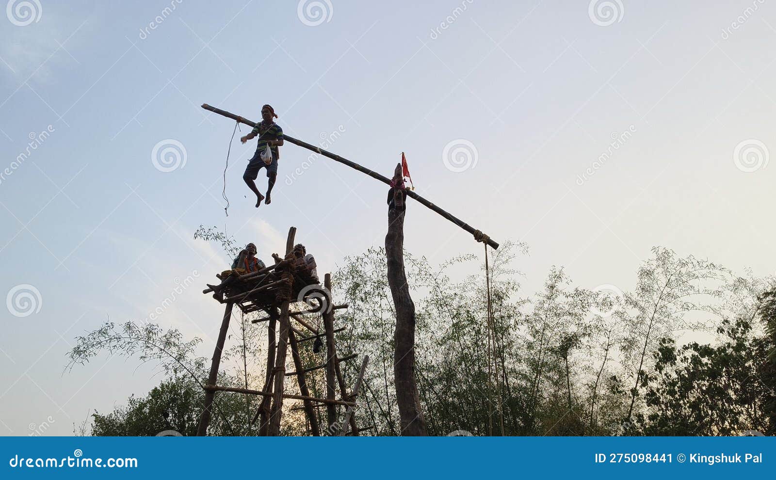 One Man Hanging, on Sky Background. Stock Image - Image of plant ...
