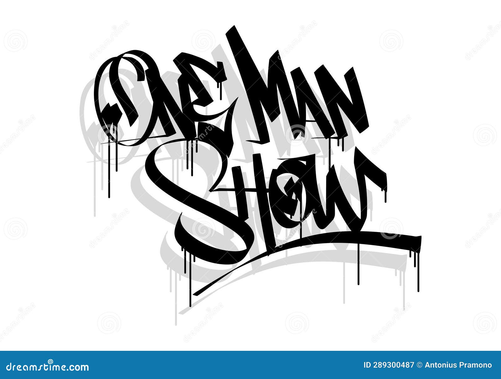 Basic RGB ONE MAN SHOW Word Graffiti Tag Style Stock Vector ...