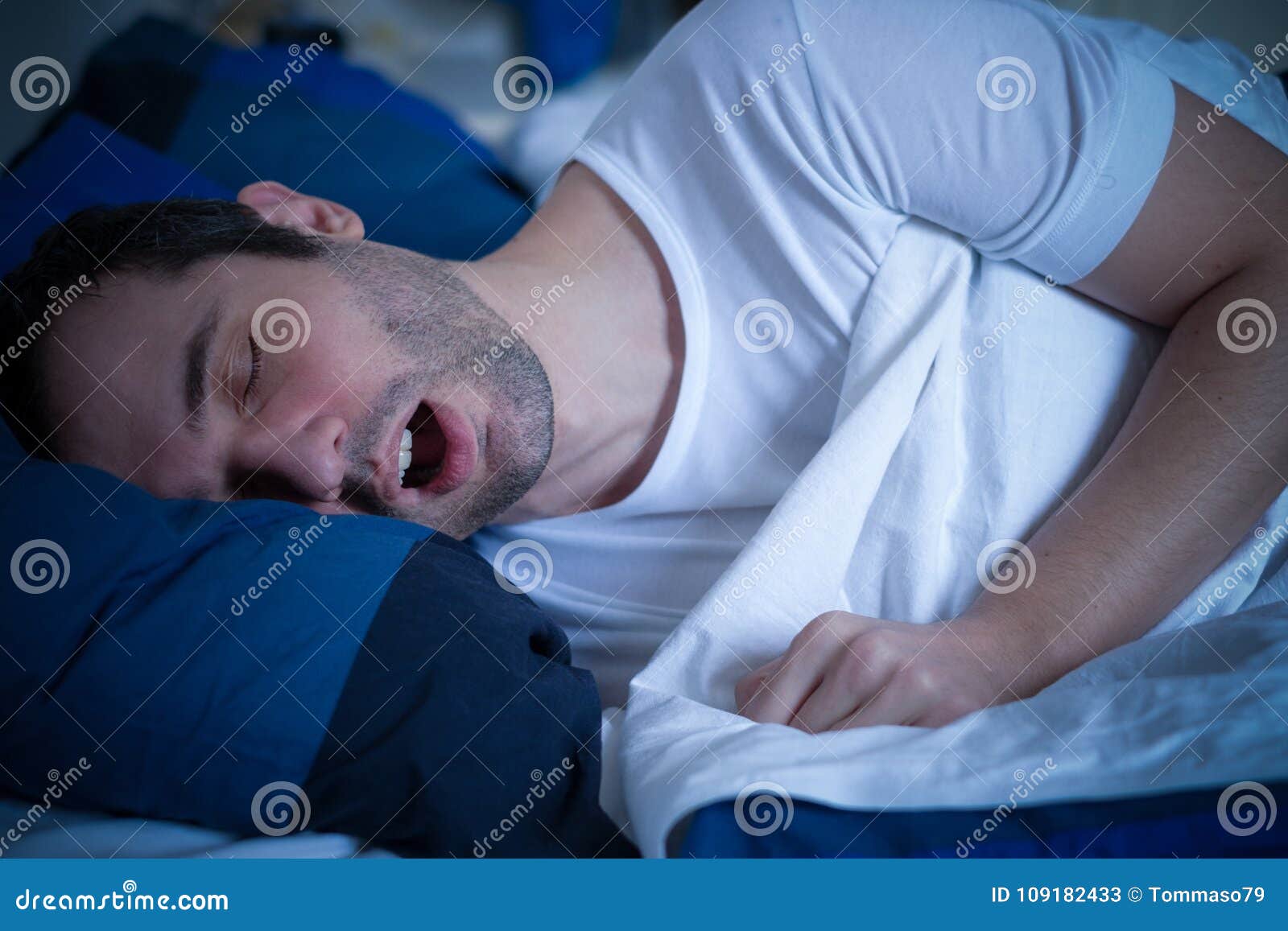 One Man Suffering of Sleep Apnea and Snoring Stock Image - Image of ... One Man Suffering of Sleep Apnea and Snoring Stock Image - Image of ...