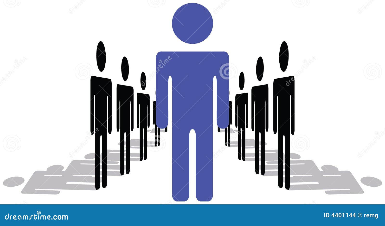 One Man or Woman Being Leader and Standing Out of Stock Illustration ...