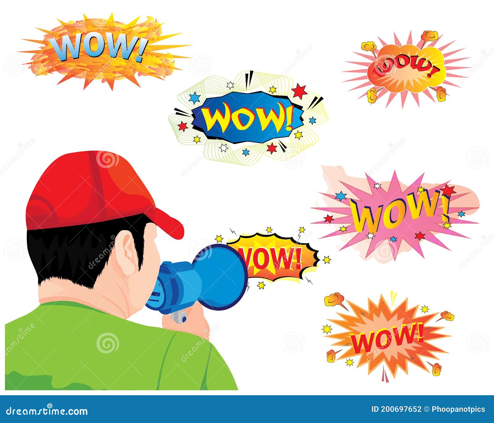 One Man with Wow Text Ribbon Vector Stock Vector - Illustration of sale ...